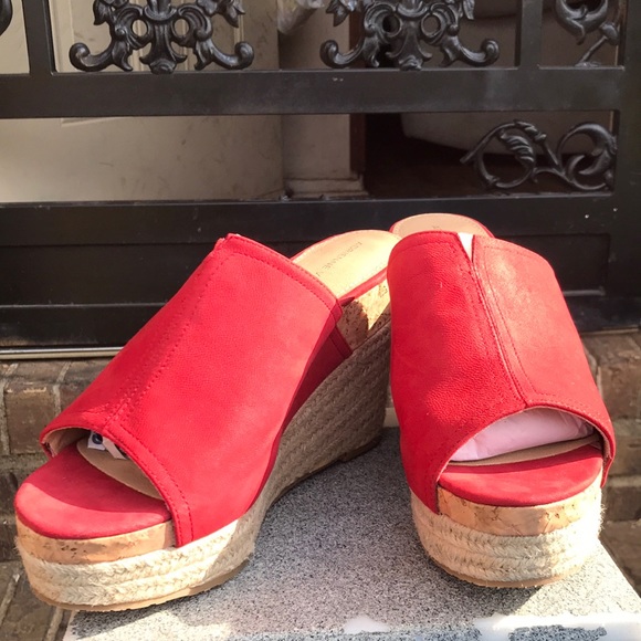 Adrienne Vittadini | Shoes | B2g New Adrienne Vittadini Red Tan Leather Espadrille Open Toe ...